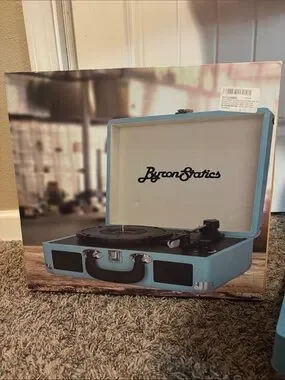 byzon statics | Media | Light Blue Portable Vinyl Turntable | Poshmark